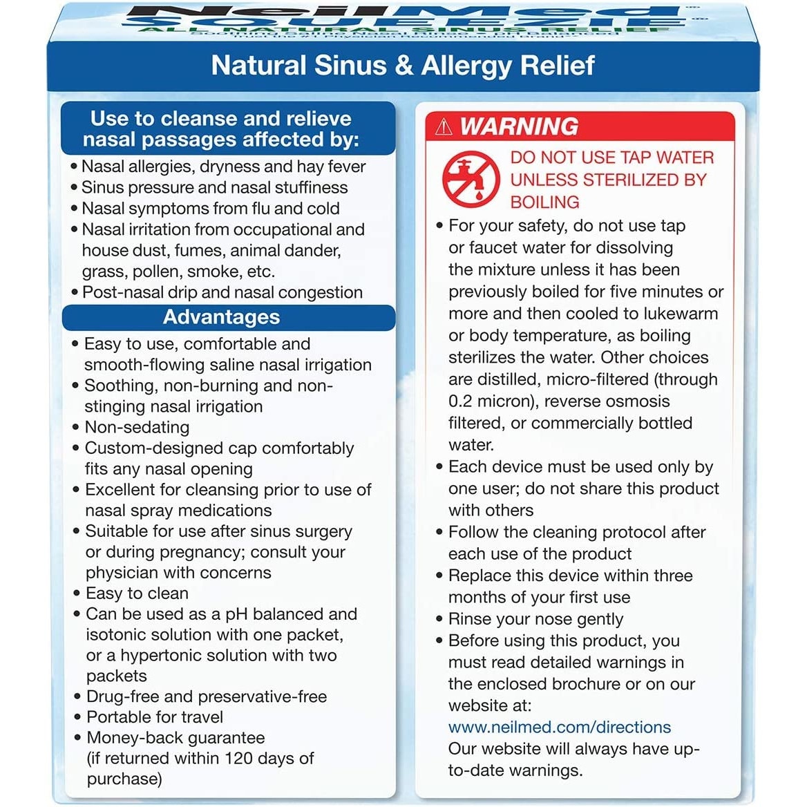 Set Irigator Nazal si Solutie Salina, NeilMed, Squeeze, Forma Compacta ...