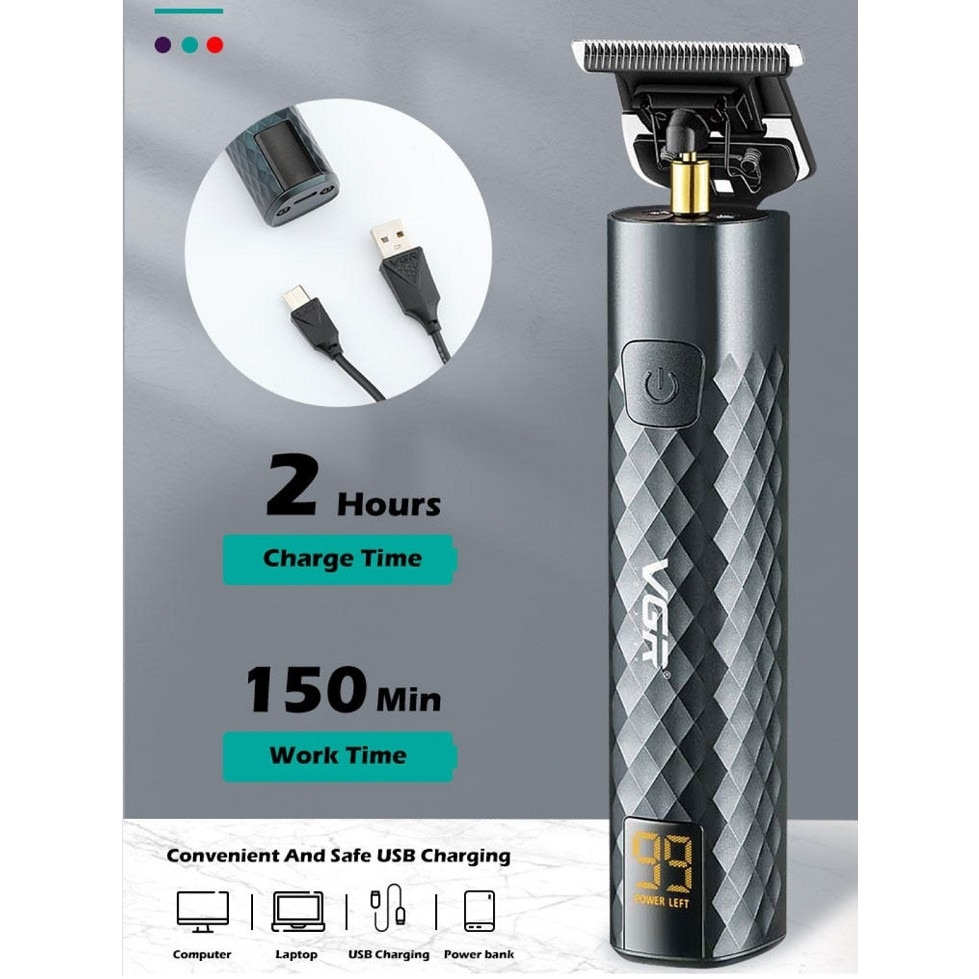 Set aparat de tuns profesional VGR, contur barba si corp, perie fade si ...