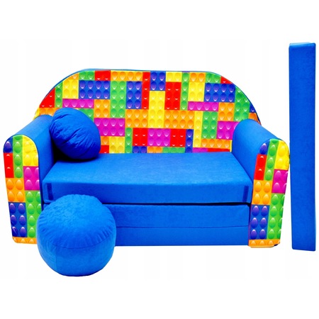 Canapea pliabila pentru copii Welox, 160x98x60cm, Husa detasabila ...