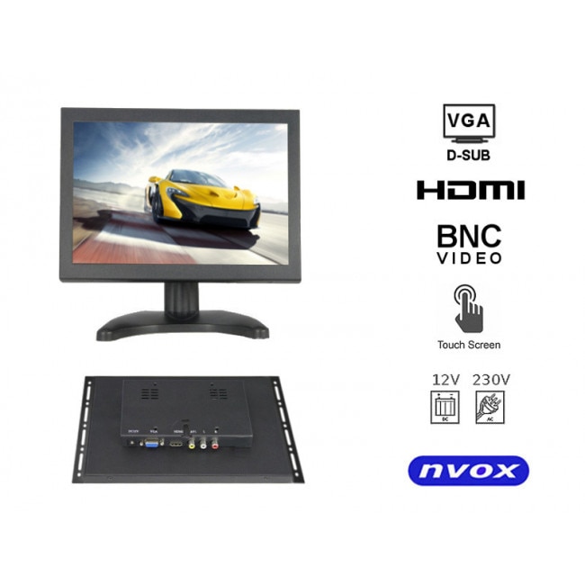 Monitor LED tactil cu cadru deschis, Nvox, 8 inch, VGA, HDMI, AV, BNC ...