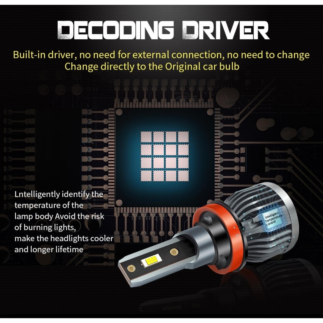 Set 2 becuri auto H7, LED/BEC, 40W set, Lumina alba 8000k, super slim ...