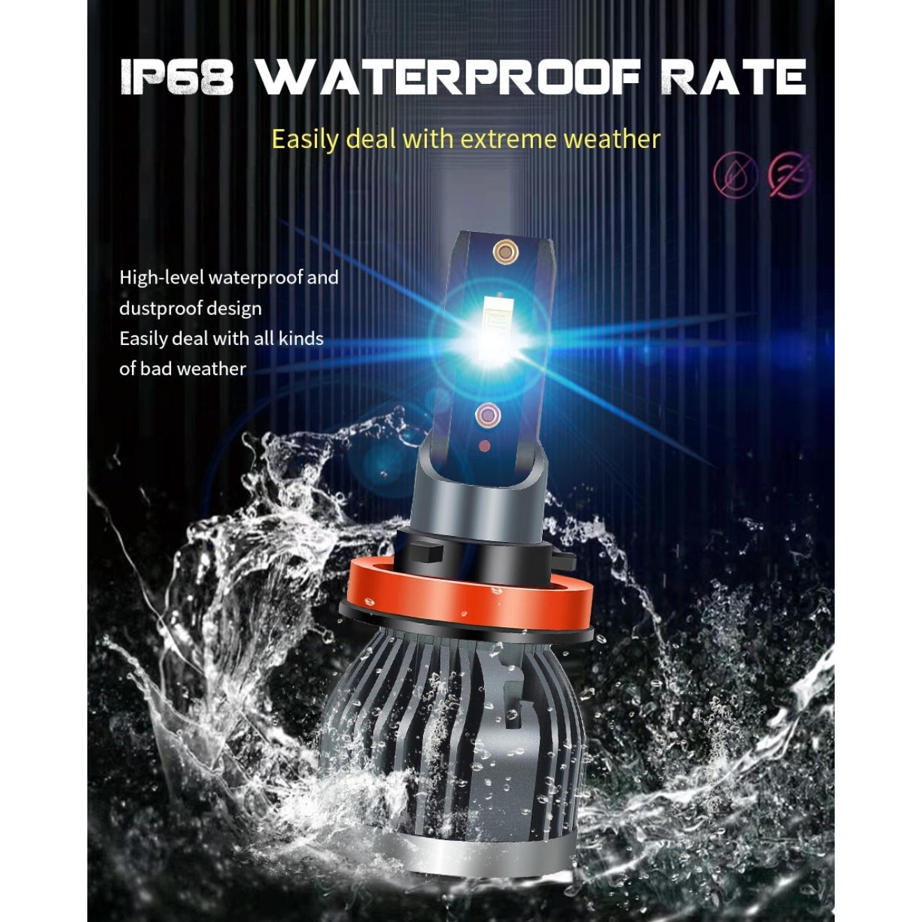 Set 2 becuri auto H7, LED/BEC, 40W set, Lumina alba 8000k, super slim ...