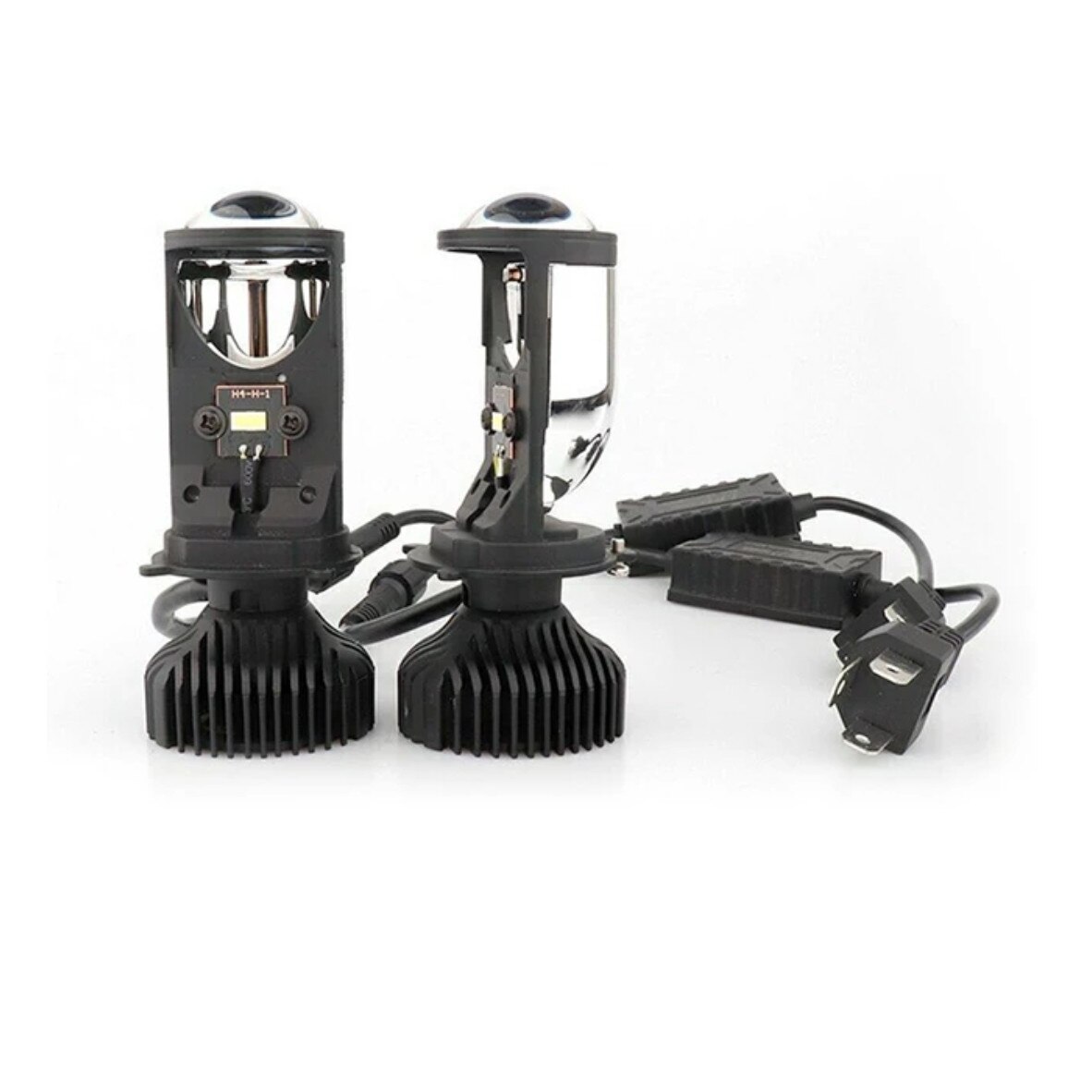 Комплект лупи, 2 броя, Bi Led, H4, Мощност 60 W, Яркост 8000 лумена, 12 ...