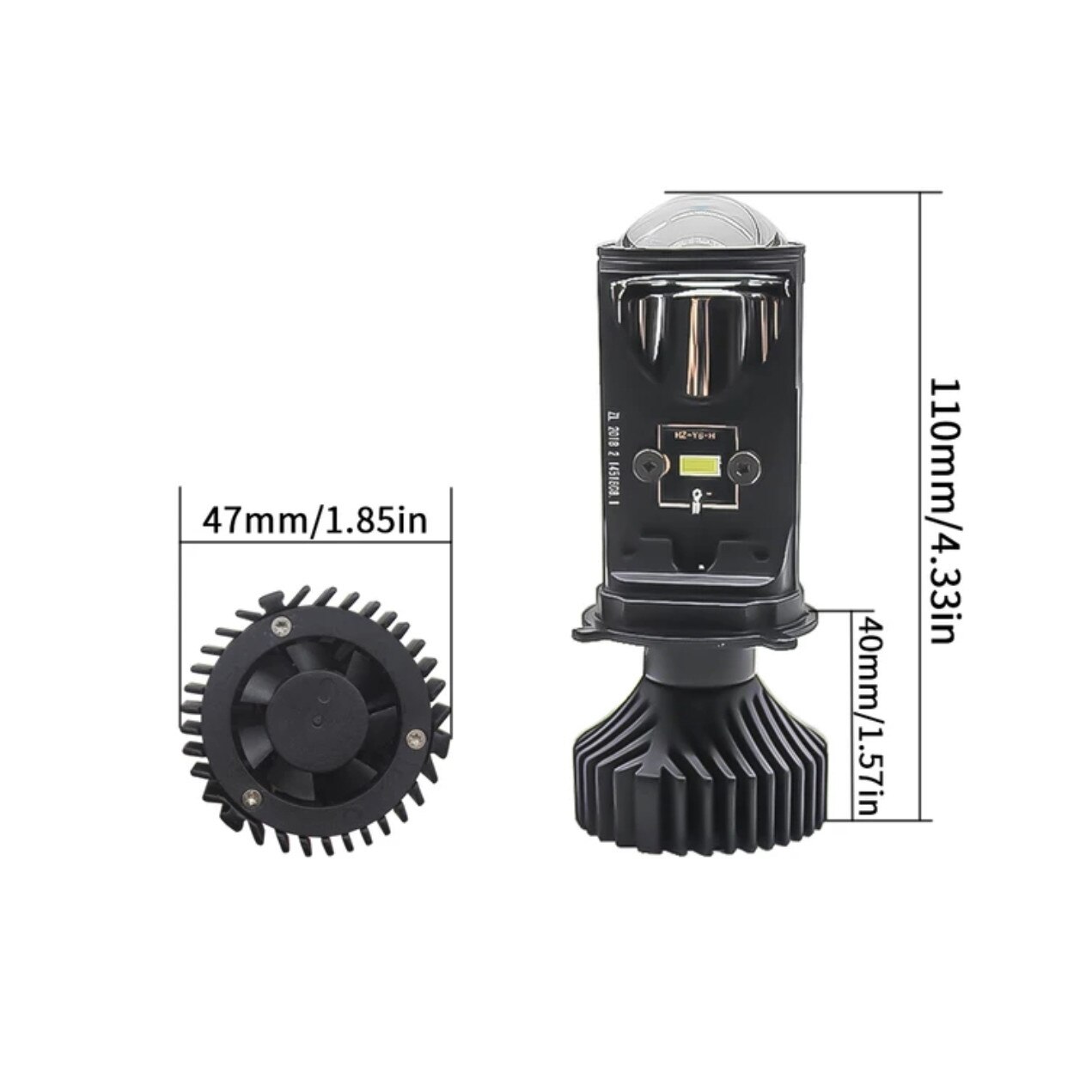 Комплект лупи, 2 броя, Bi Led, H4, Мощност 60 W, Яркост 8000 лумена, 12 ...