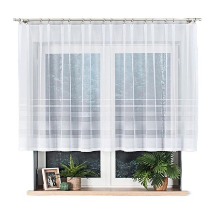 Perdele jacquard, Tatiana, 250 x 120 cm, Poliester, Alb - eMAG.ro