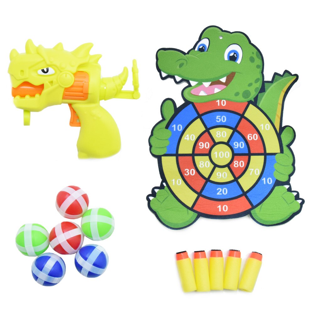 Krokodilos darts tábla gyerekeknek - öntapadós labdákkal és lövedékkel ...