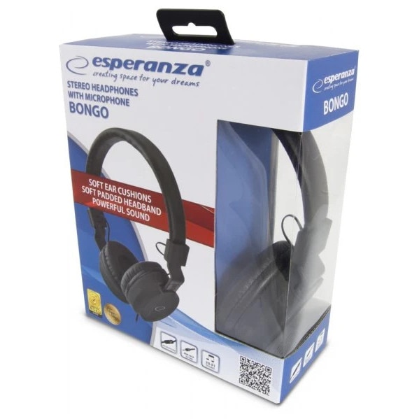 Stereo casti cu microfon - Esperanza Bongo EH212K - eMAG.ro