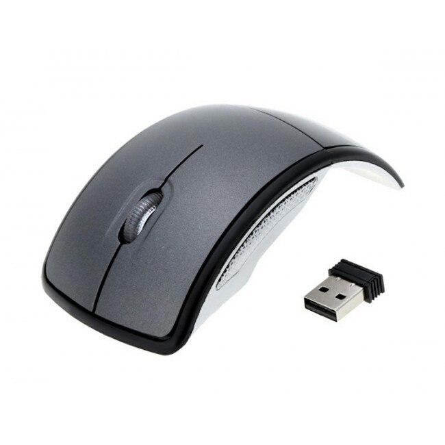 Mouse pliabil, Optic, Fara fir, 110 x 60 x 35 mm, Plastic, Gri - eMAG.ro