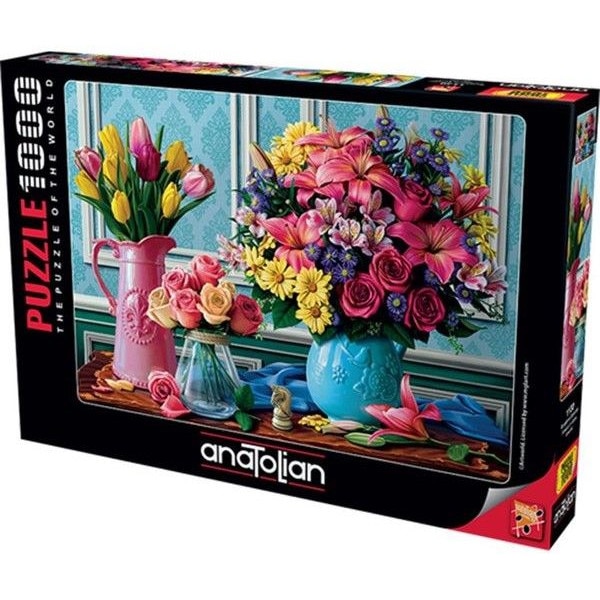 Puzzle Anatolian din 1000 de piese - Vaze cu flori - eMAG.ro