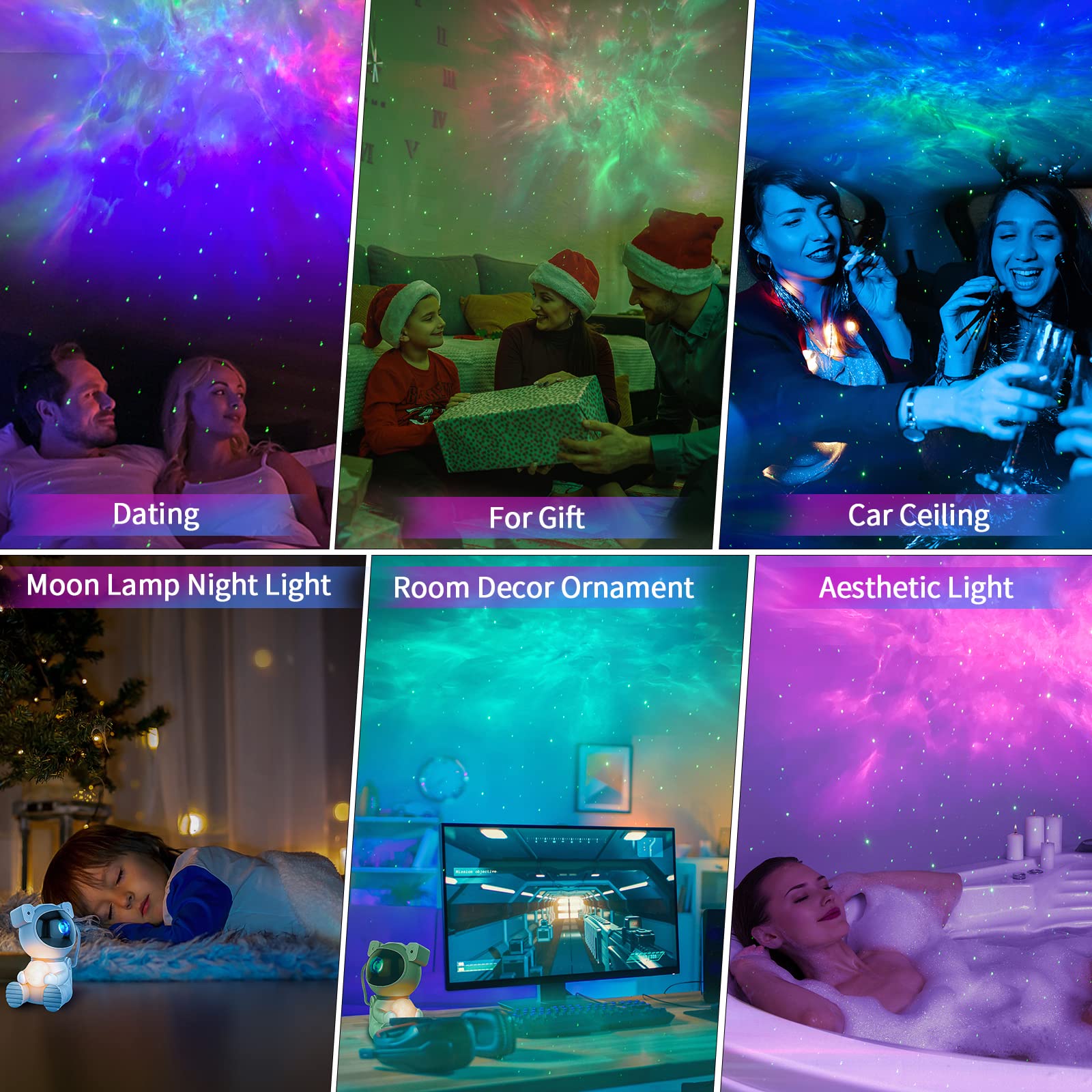 Proiector astronaut pentru copii, WALALLA, Reglabil, Telecomanda ...