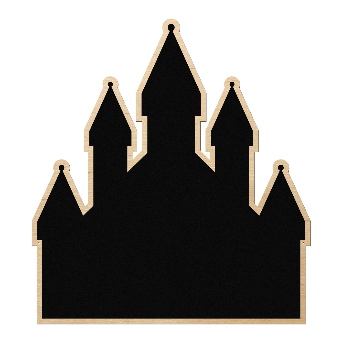 Tabla scris cu creta 'Castel printese', cu fundal din lemn, 52x57 cm ...