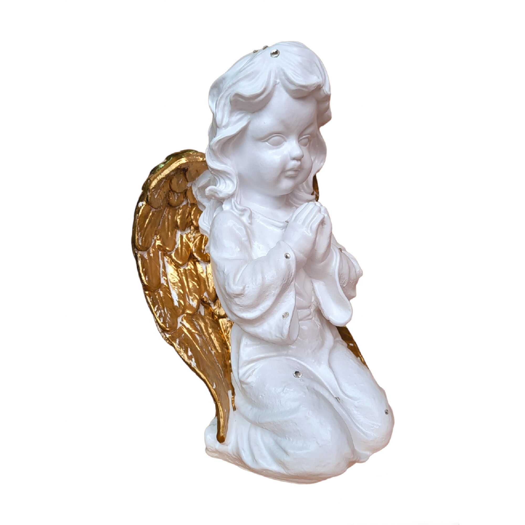 Statueta Inger care se roaga, cu aripi aurii, realizata manual ...