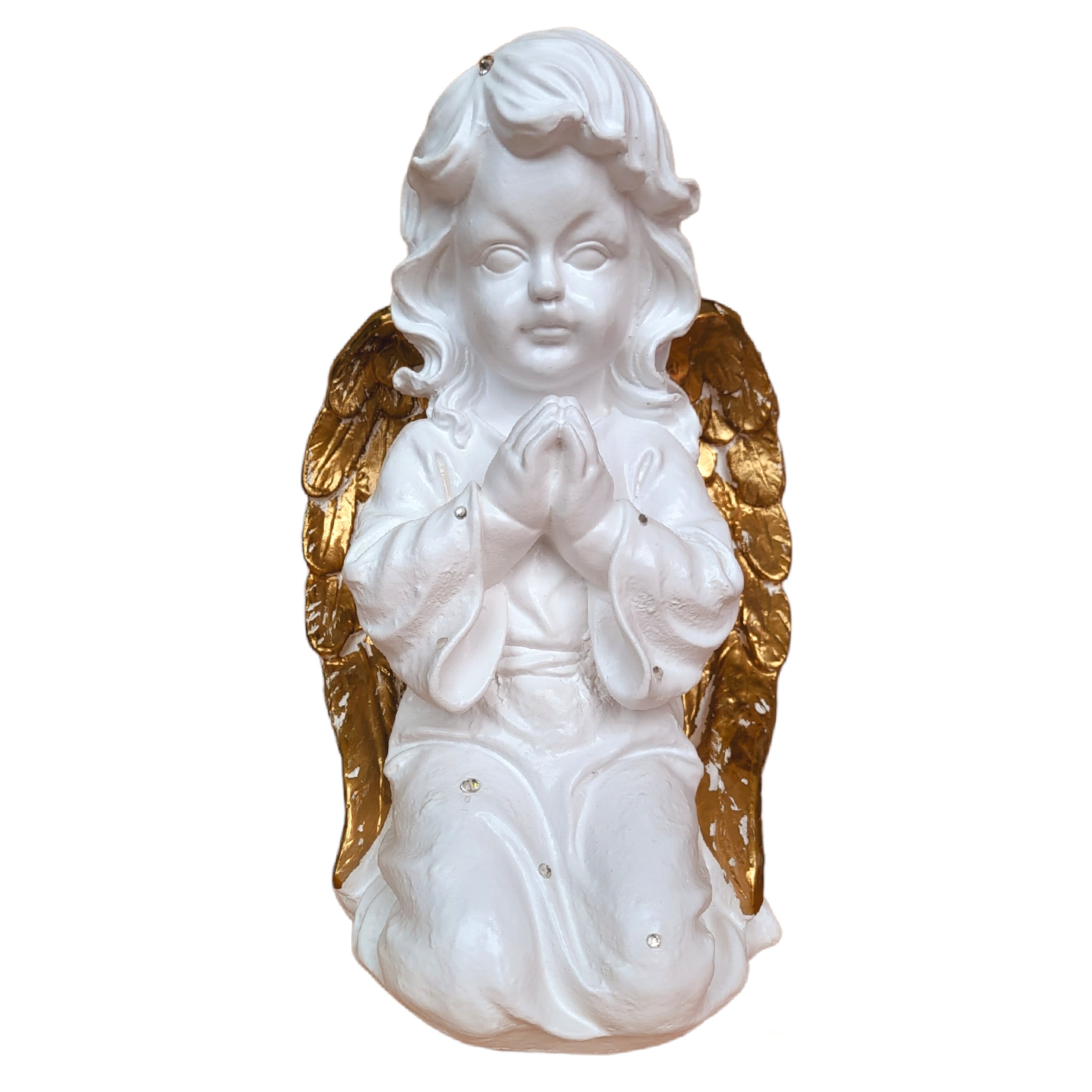 Statueta Inger care se roaga, cu aripi aurii, realizata manual ...