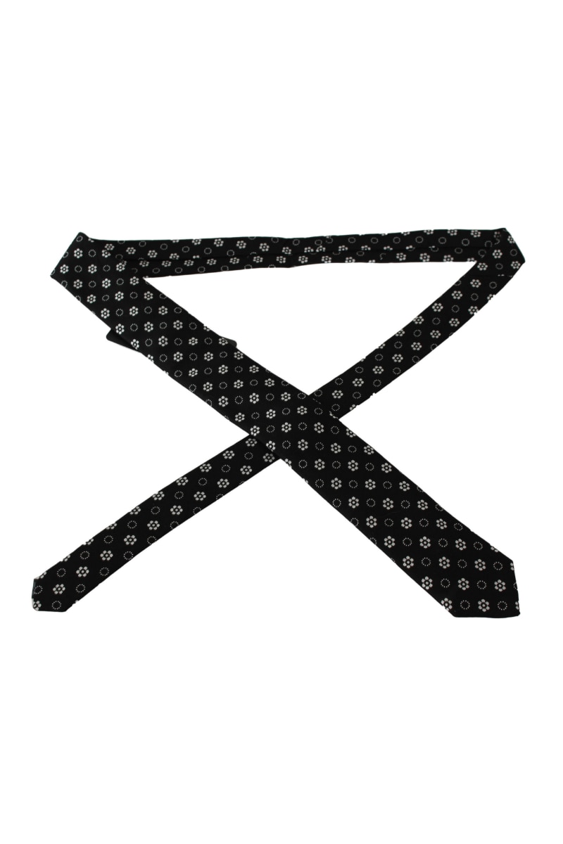 Cravata barbati, Dolce & Gabbana, Matase, Negru/Alb - eMAG.ro