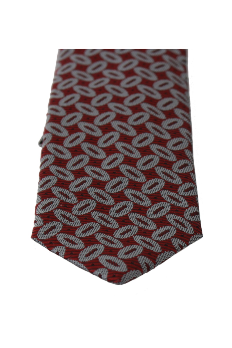 Cravata barbati, Dolce & Gabbana, Matase, Rosu/Gri - eMAG.ro