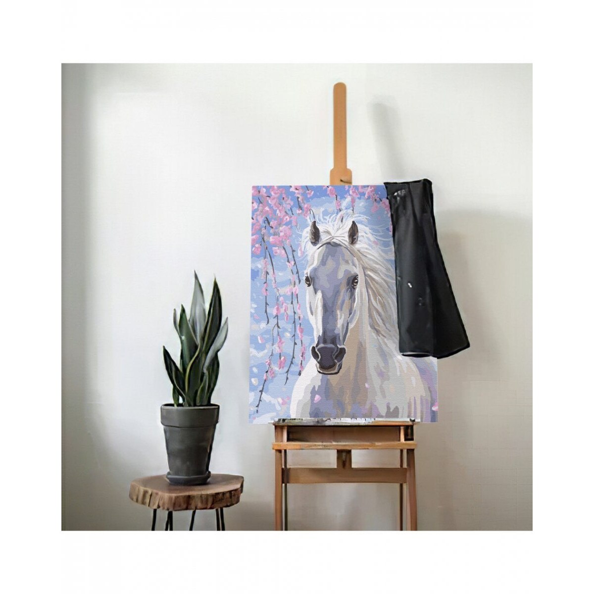 Set Pictura dupa numere, Cal alb, Moments, 40x50, Multicolor - eMAG.ro