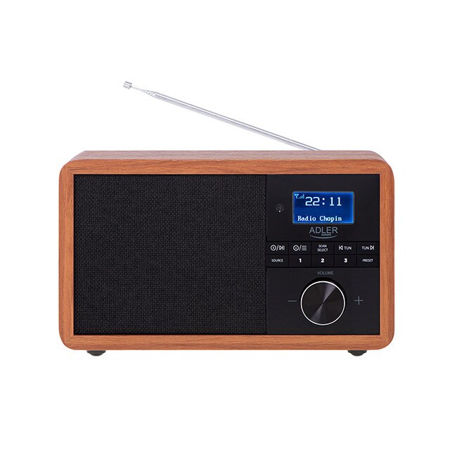 Radio cu ceas, Adler, Bluetooth, Lemn, Maro/Negru - eMAG.ro