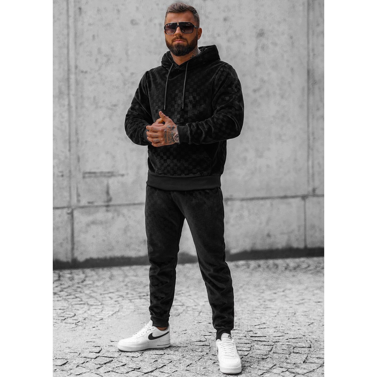 Черен мъжки спортен костюм OZONEE O/3A82 L - eMAG.bg