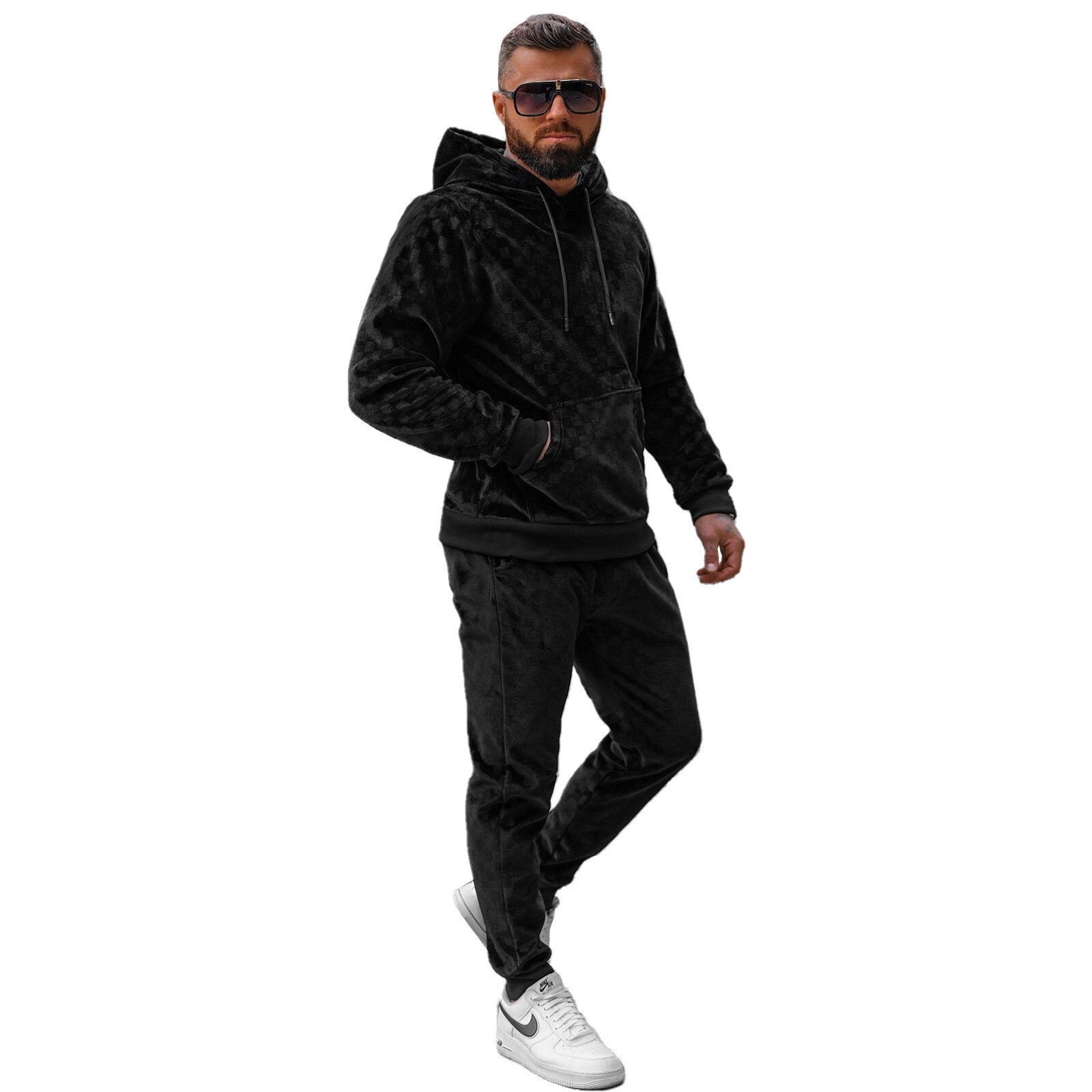 Черен мъжки спортен костюм OZONEE O/3A82 XL - eMAG.bg