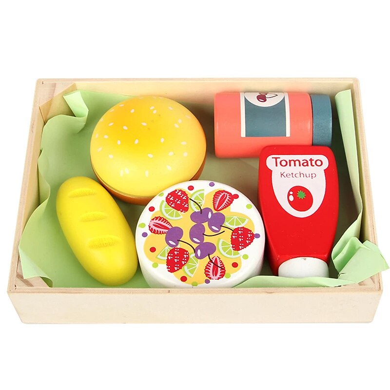 Set Alimente Din Lemn – Burger - eMAG.ro