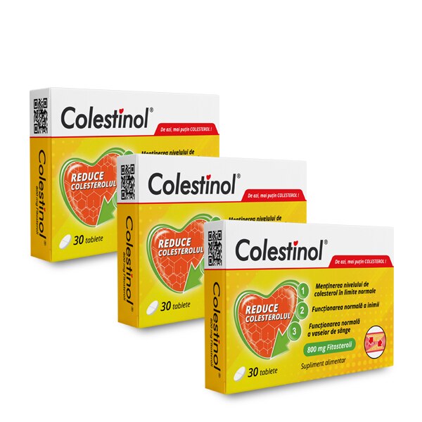 Pachet supliment pentru colesterol, Colestinol, 800 mg fitosteroli per ...