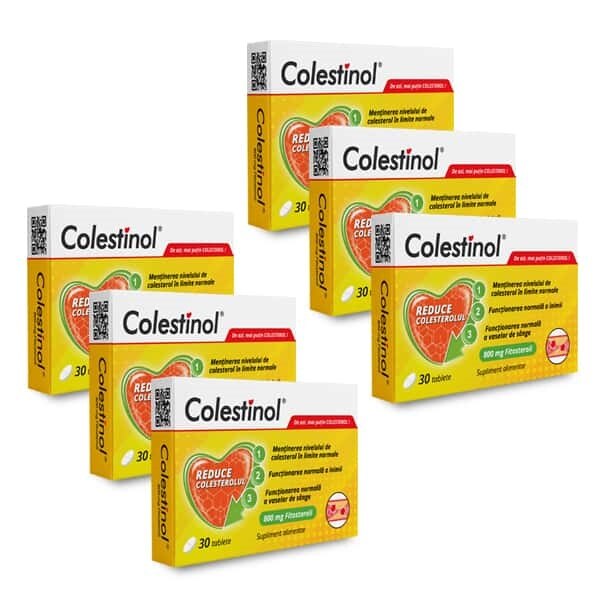 Pachet supliment pentru colesterol, Colestinol, 800 mg fitosteroli per ...