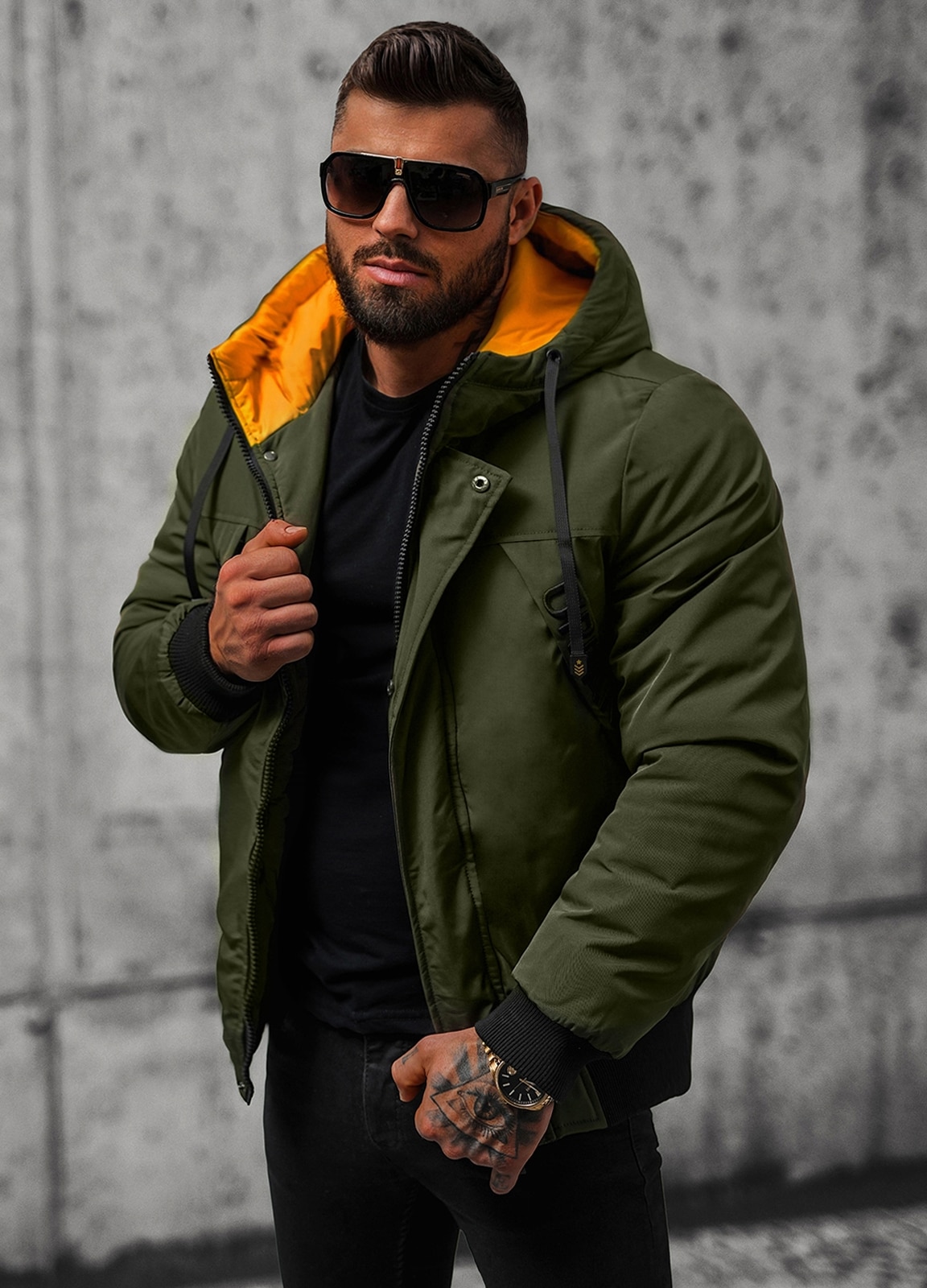 Зелено мъжко яке OZONEE JS/27M8100 XL - eMAG.bg