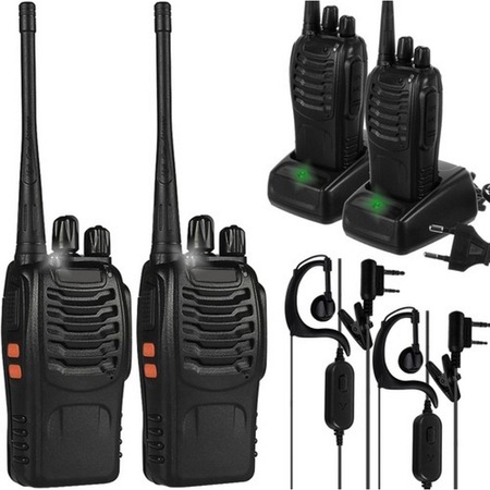 Set 2 Statii Profesionale Portabile idealSTORE Walkie Talkie, Actiune ...