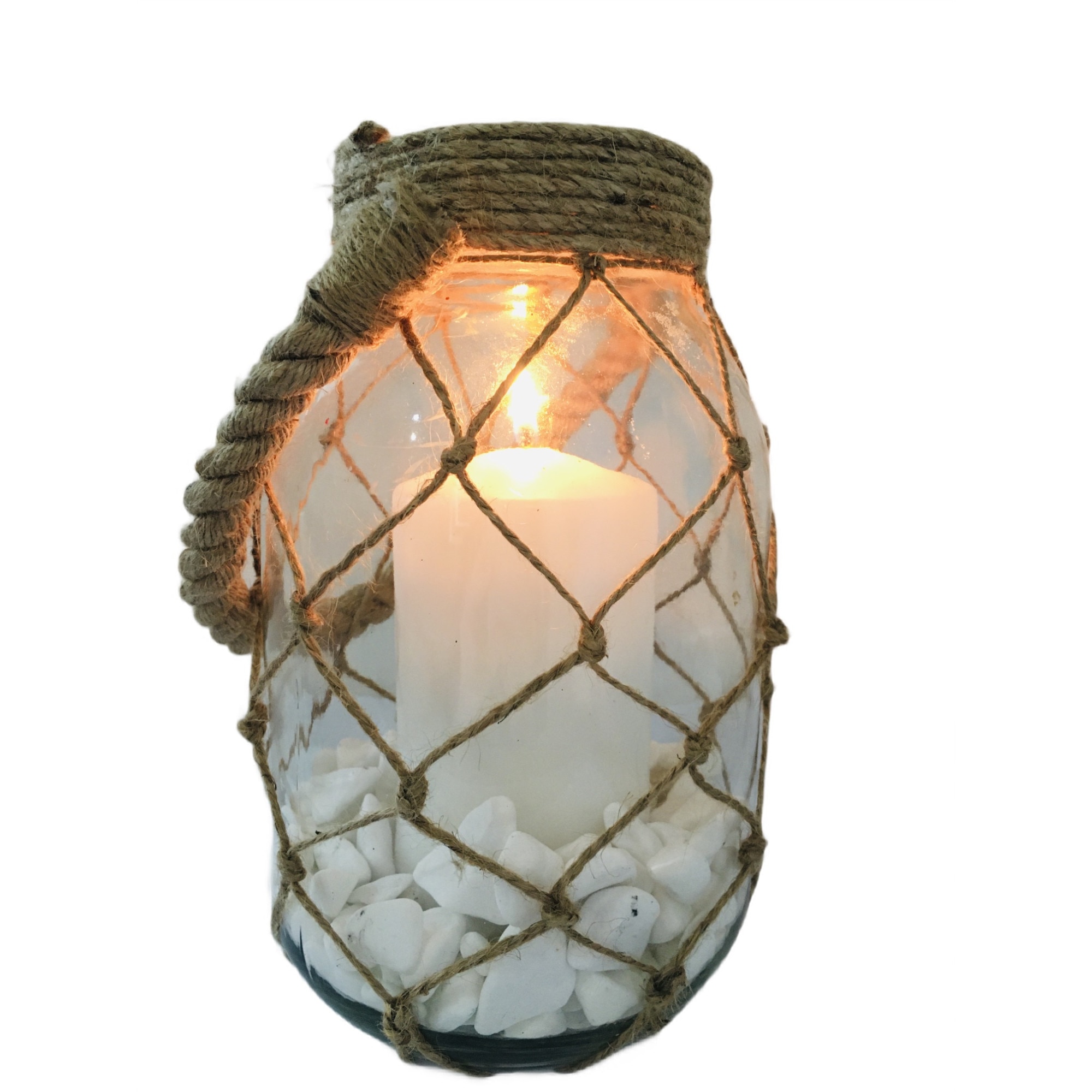 Felinar din sticla Stone, 25 cm - eMAG.ro