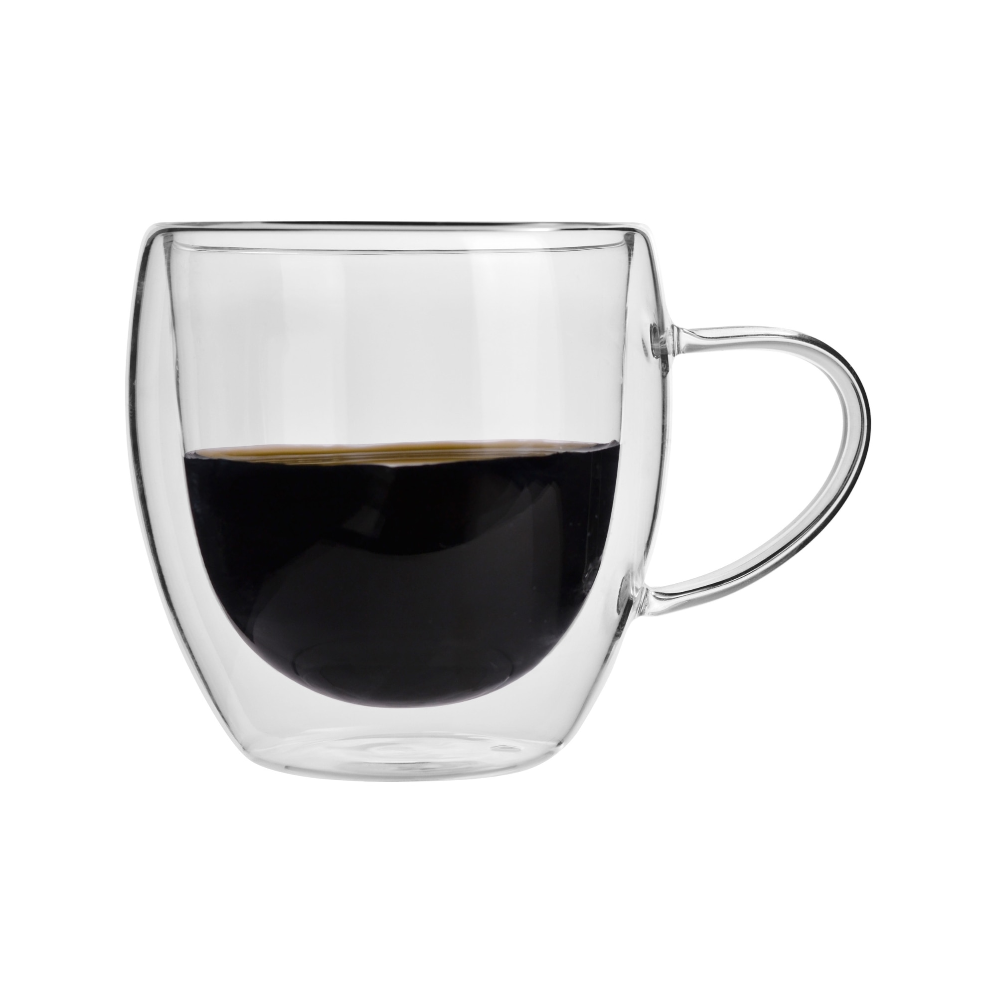 Cana din sticla borosilicata cu pereti dubli, Termorezistent ...