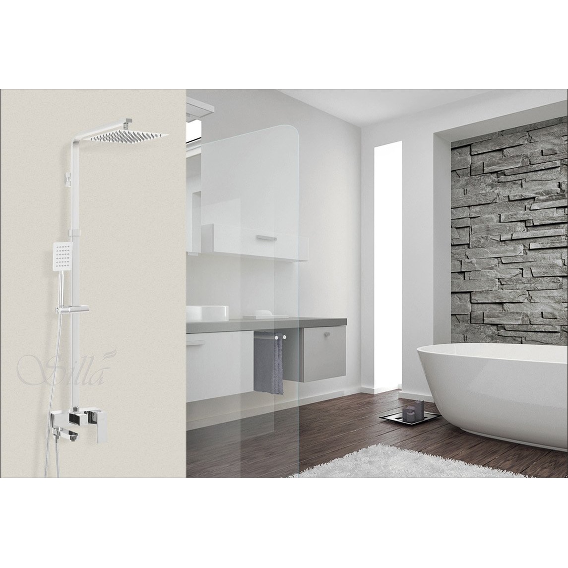 Set de dus Silla Elite S-1067, cu suport culisant, dus fix si para dus ...