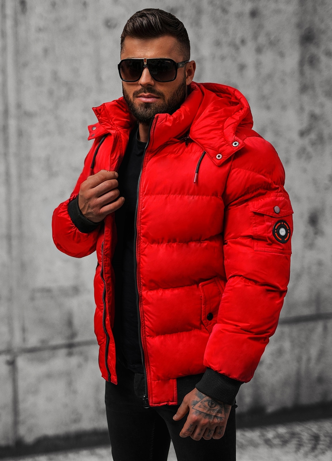 Червено мъжко яке OZONEE JS/27M8111 XXL - eMAG.bg