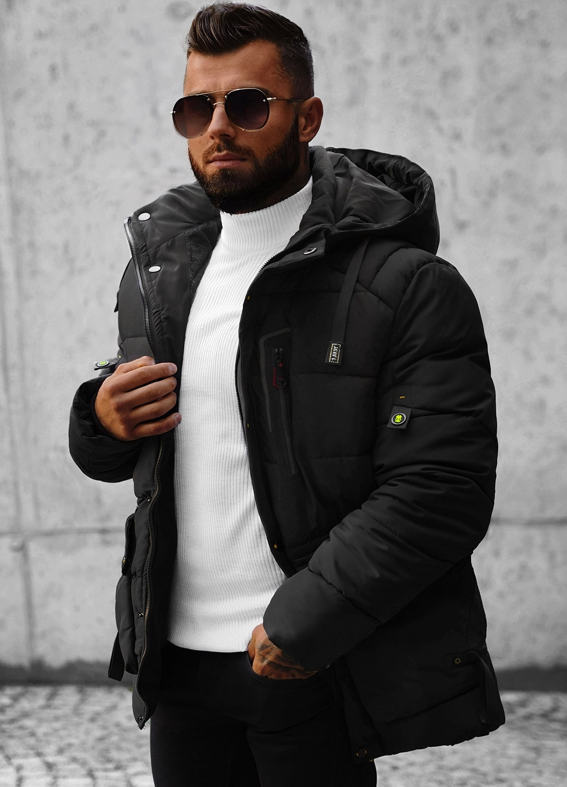 Geaca de iarna barbati neagra OZONEE JS/22M60/392 - eMAG.ro