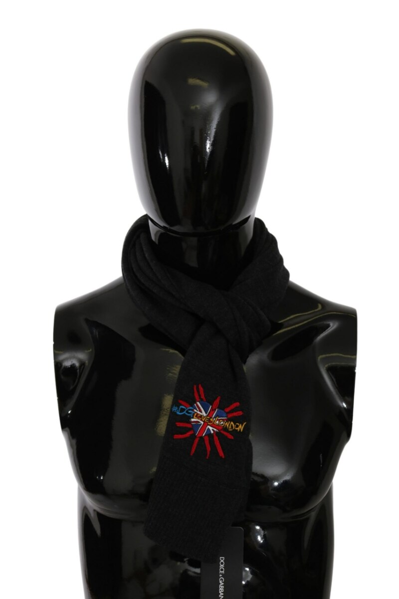 Fular barbati, Dolce & Gabbana, Lana, Negru - eMAG.ro