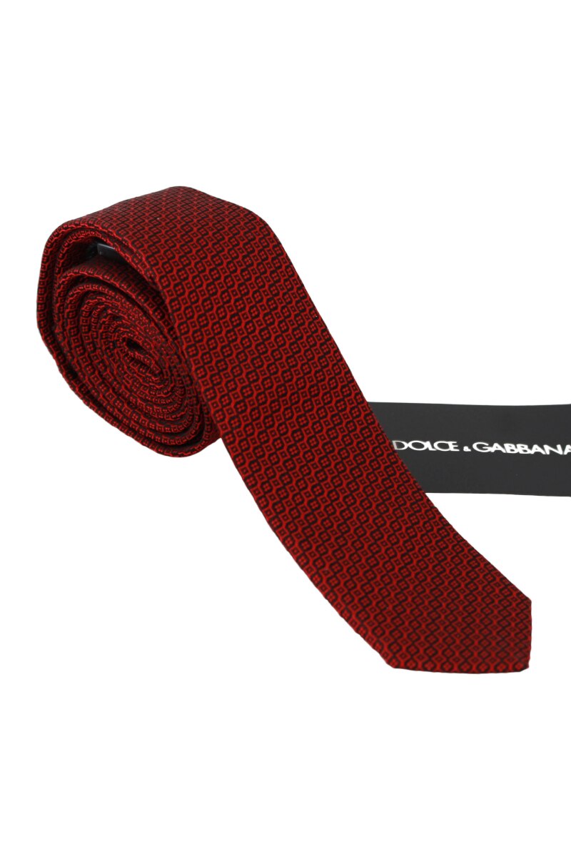 Cravata barbati, Dolce & Gabbana, Matase, Rosu - eMAG.ro