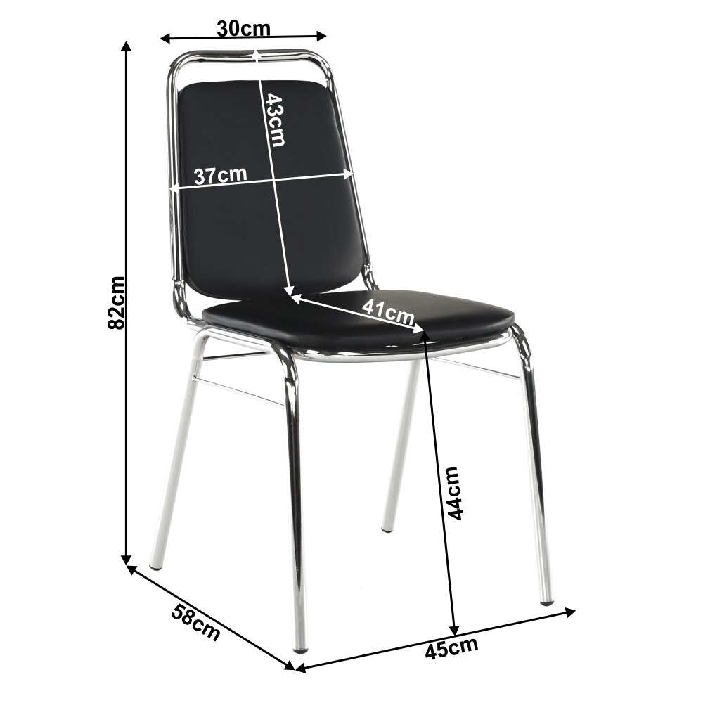 Scaun conferinta piele ecologica neagra Zeki 45x58x82 cm - eMAG.ro