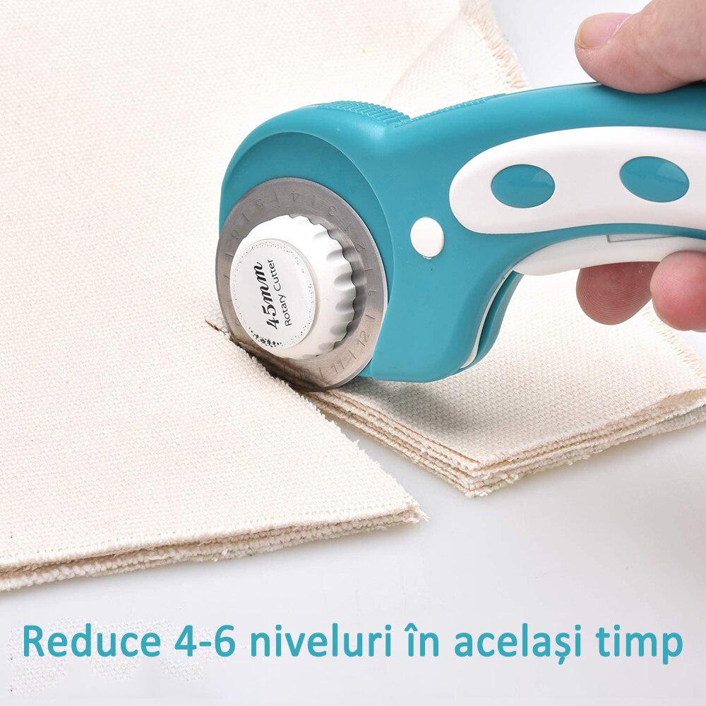 Set cutter rotativ, FMK, 45mm, Otel inoxidabil, Alb/Albastru - eMAG.ro