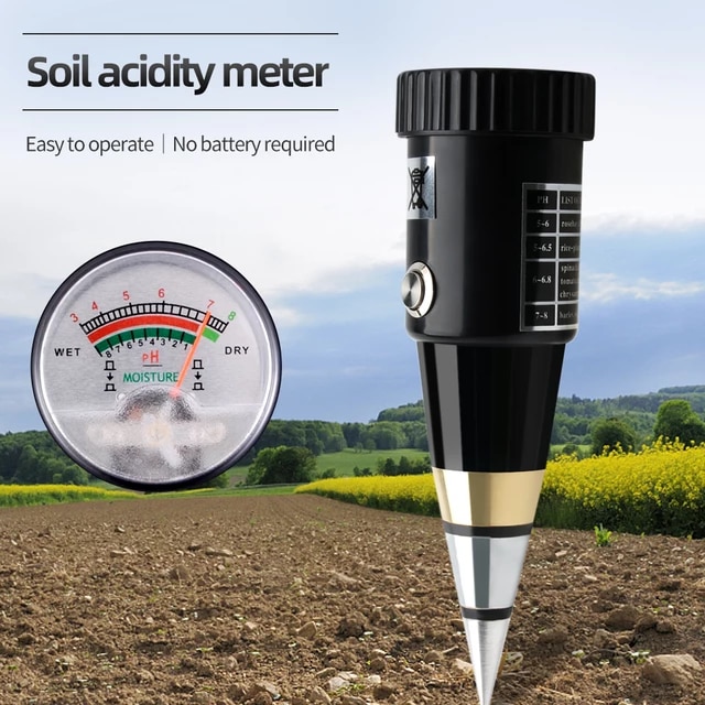 Tester PH si umiditate sol 2-in-1, calibrat, electrod metalic, precizie ...
