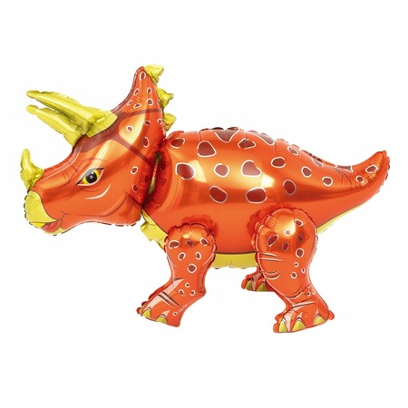 Balon aniversare, Vixen, Forma Triceratops 3D, Portocaliu - eMAG.ro