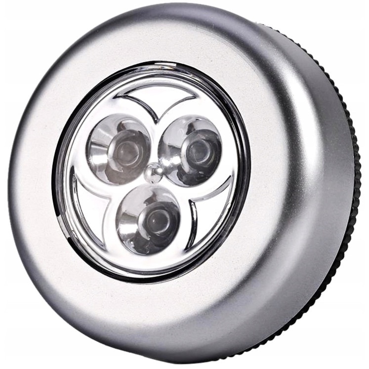 Самозалепваща кръгла лампа Volan, 3xLED, Touch, Silver - eMAG.bg