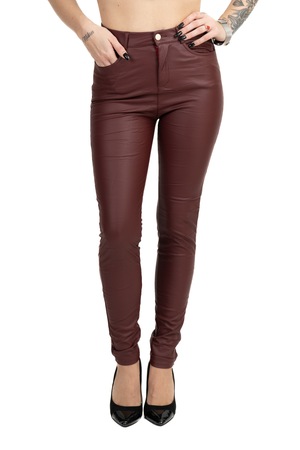 Pantaloni Dama Din Piele Ecologica Grena Vatuiti, Faith - eMAG.ro