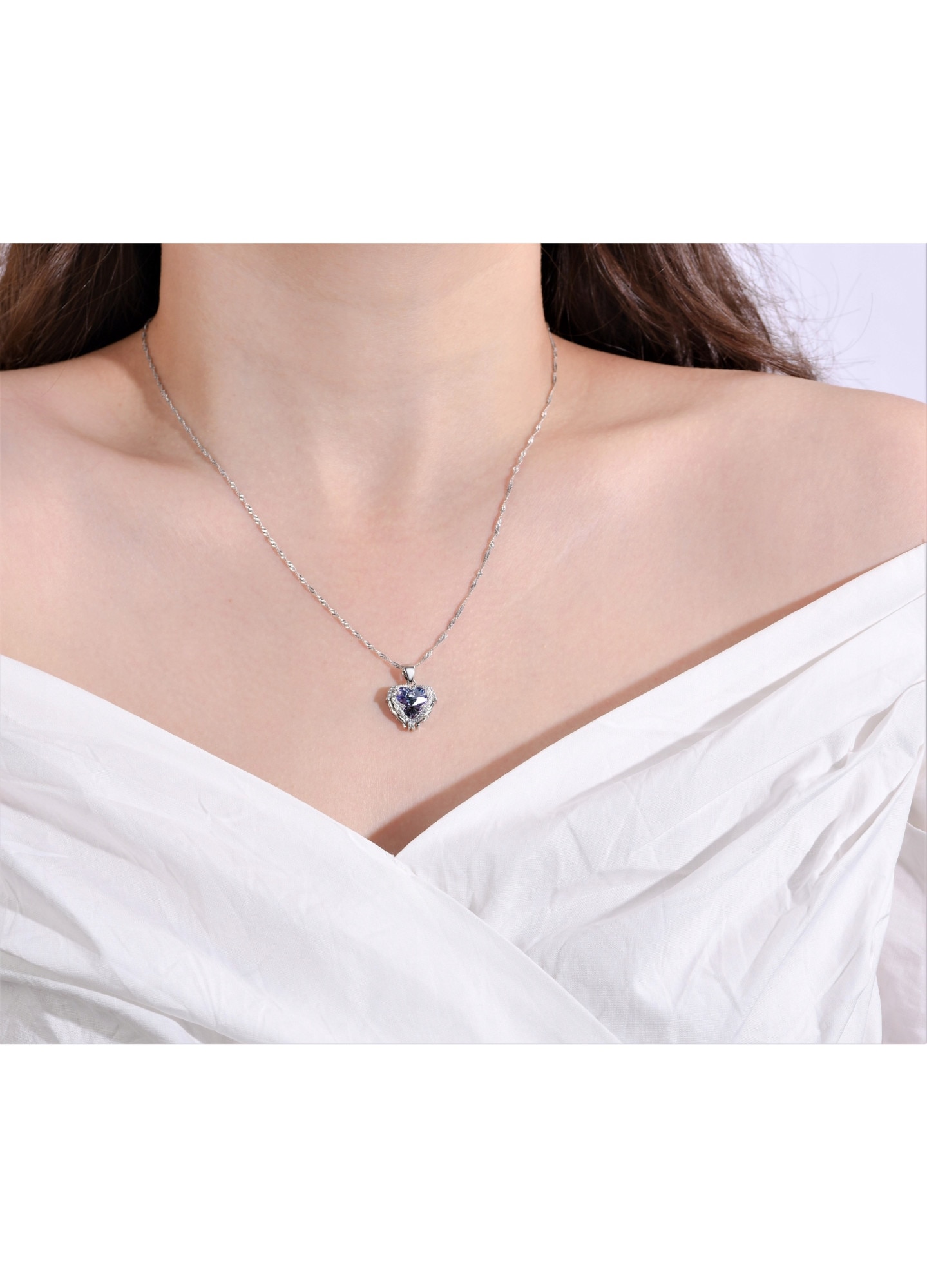 Colier dama cu pandantiv inima, Mennica Bydgoska, Argint/Swarovski, 50 ...