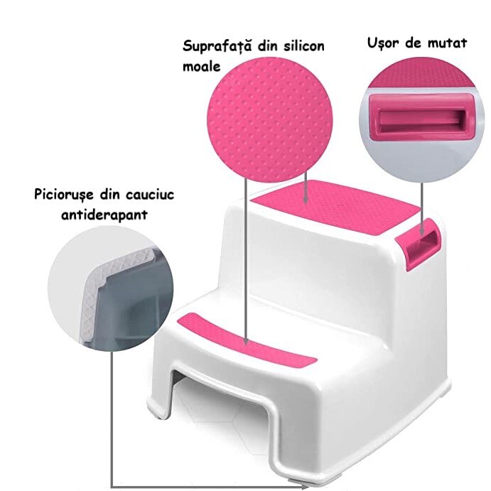 Scaunel inaltator copii in doua trepte multifunctional pentru toaleta ...