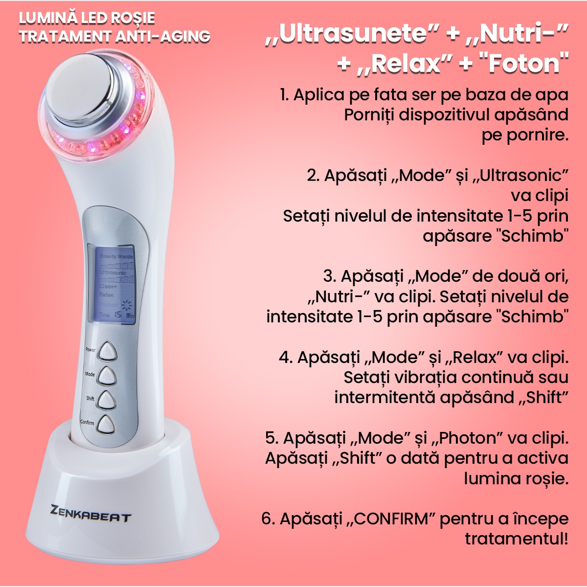 Професионален уред за цялостно почистване на лицето, Zenkabeat 10T-Plus ...