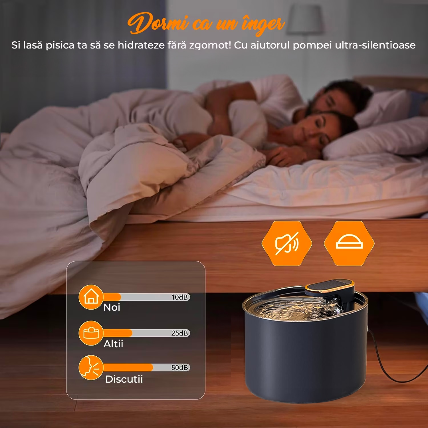 Dispenser apa automat tip fantana pentru pisici si caini, cu purificare ...