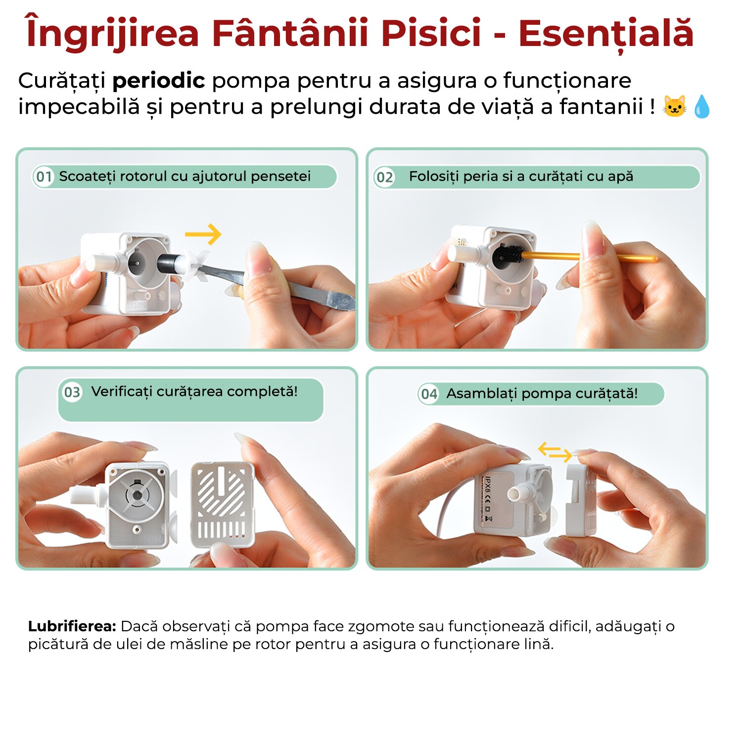 Dispenser apa automat tip fantana pentru pisici si caini, cu purificare ...