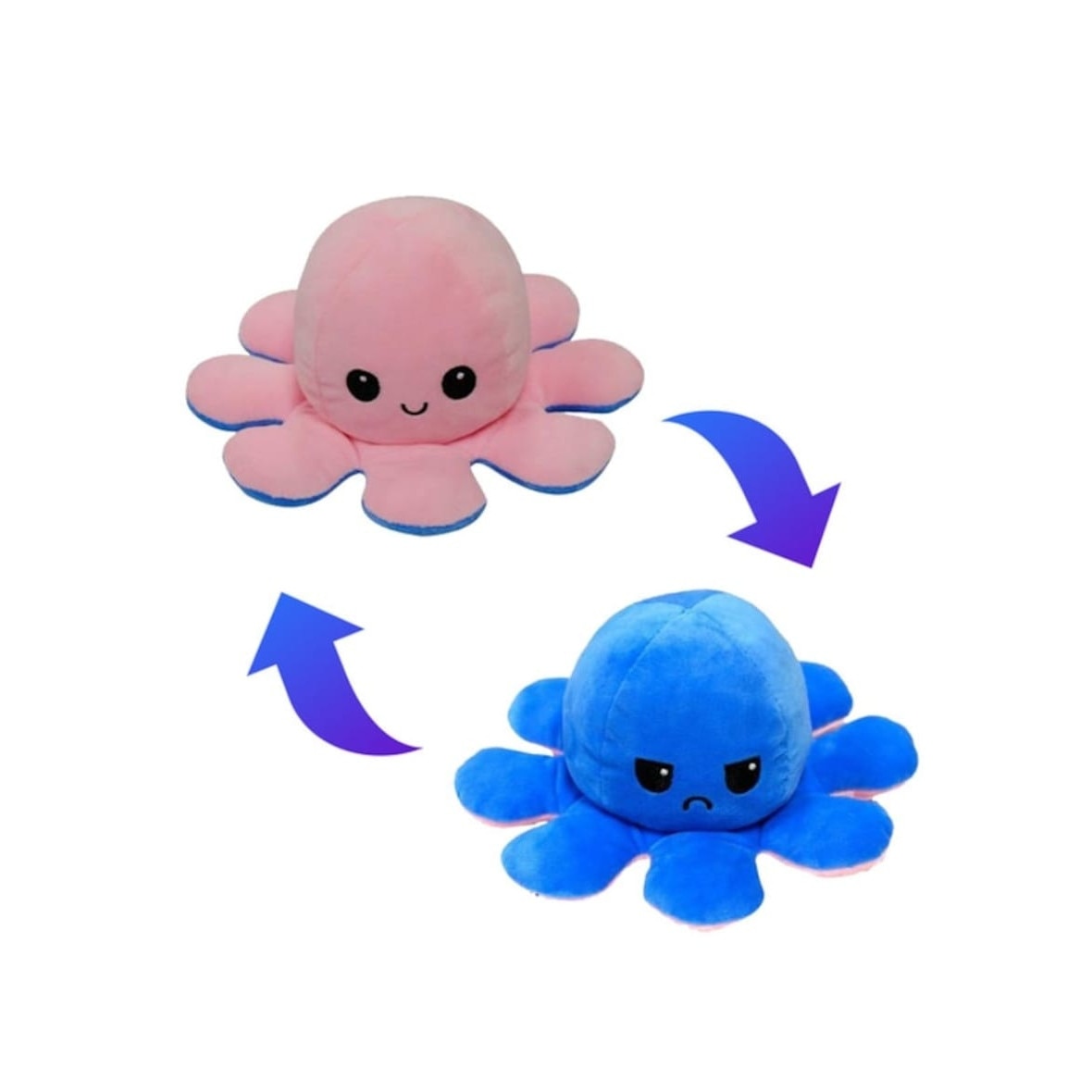 Megfordítható plusz polip, két arccal, kék/rózsaszín, 24 cm - eMAG.hu