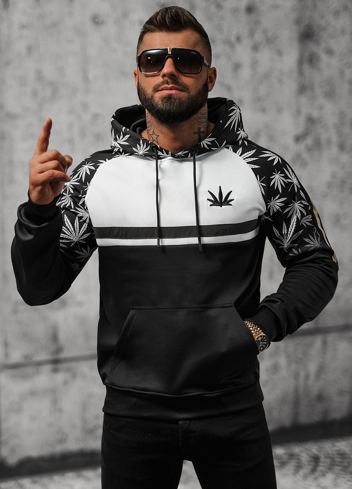 Hanorac barbati negru OZONEE O/B268 L - eMAG.ro