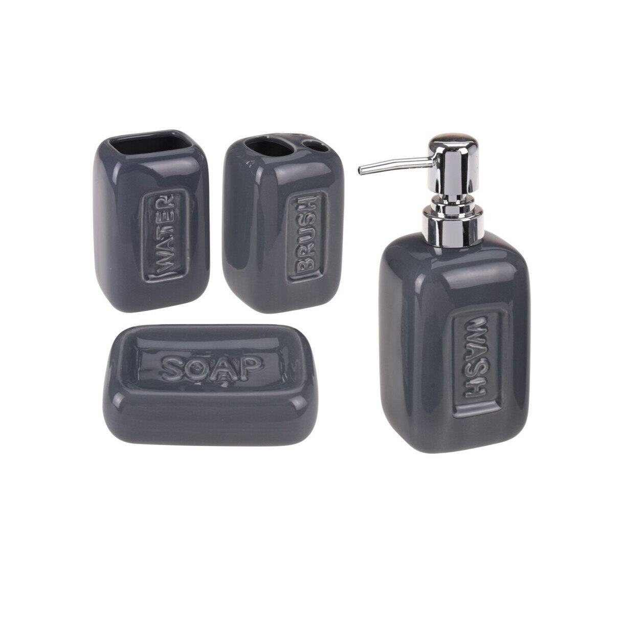 Bathroom Solutions fürdőszoba-kiegészítő készlet, kerámia, 4 darab ...