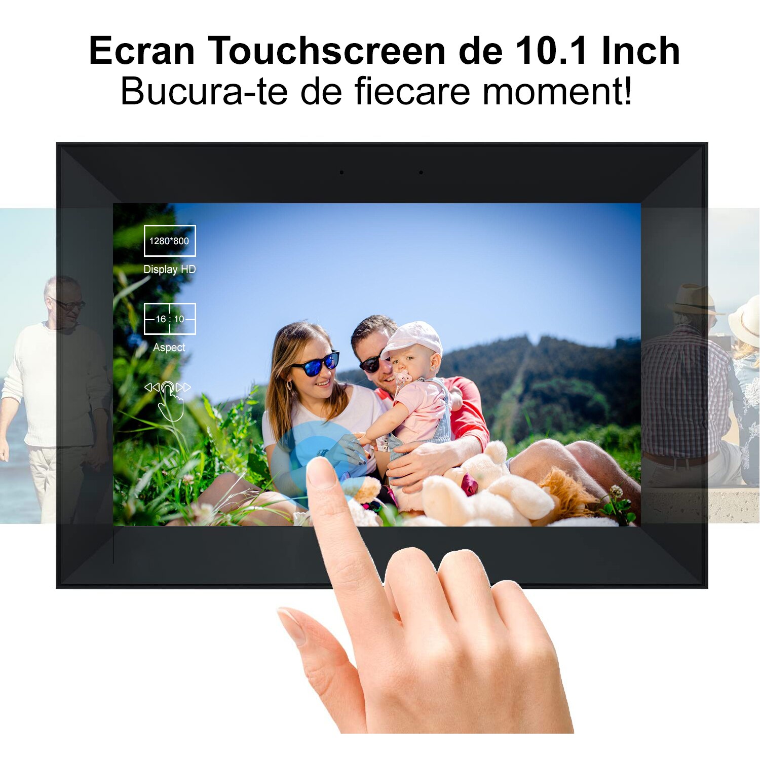 Rama Foto Digitala cu WiFi, Touchscreen 10.1 Inch, 16 Gb Memorie ...